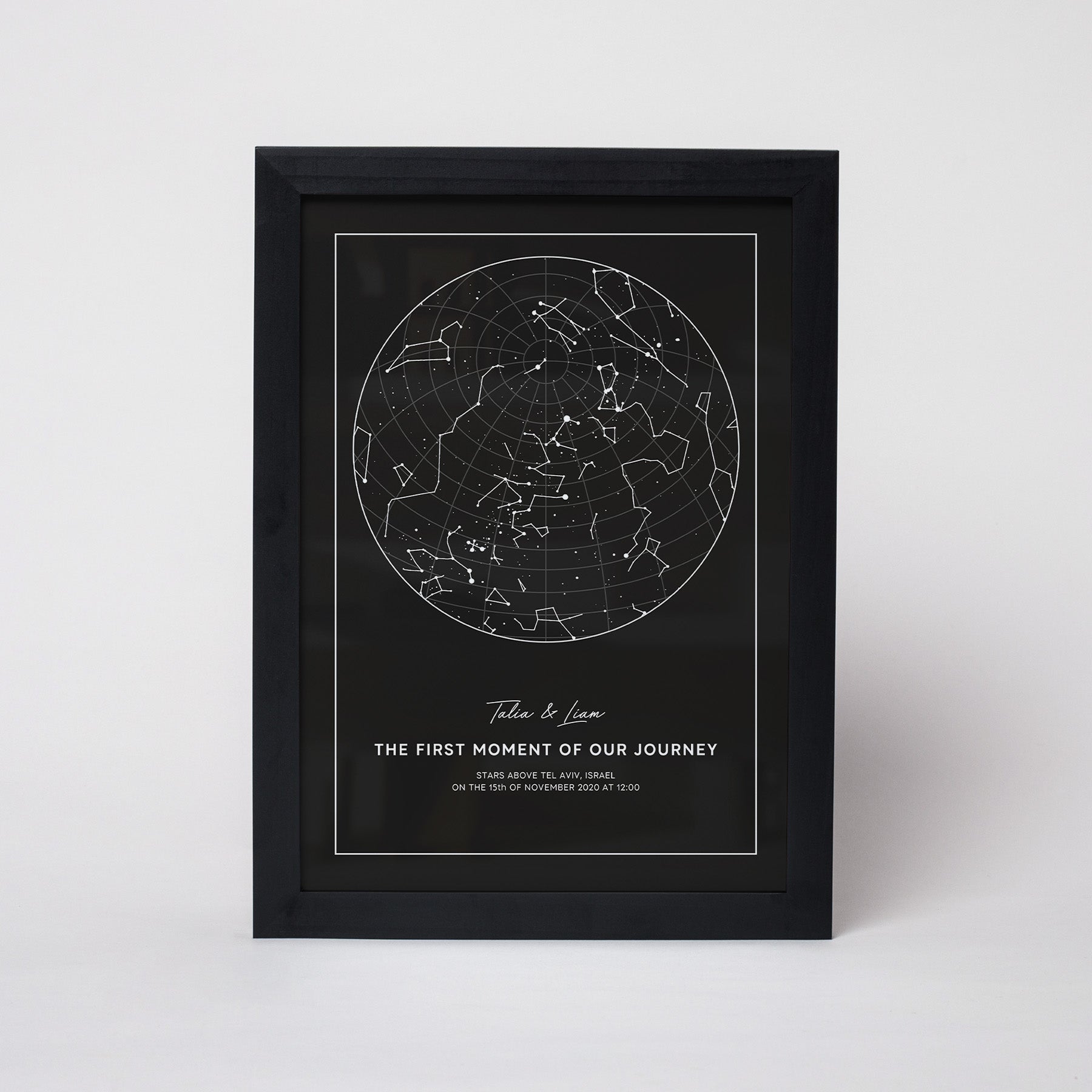 White Space מפת כוכבים Charcoal Black | עיצוב הבית
