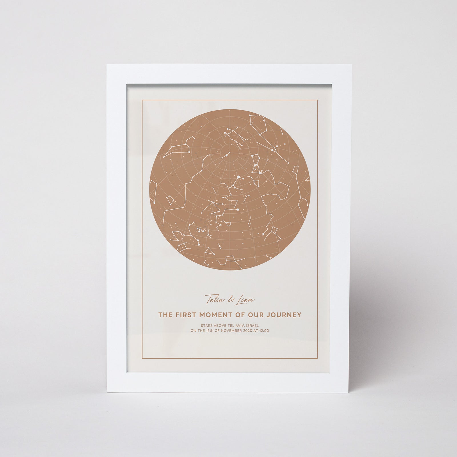 White Space מפת כוכבים דגם Terracotta | מתנות לבית